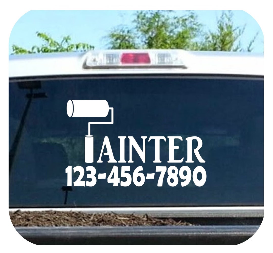 Personalized Painter Painting Decal With Phone Number Sticker for Car ...