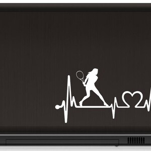 Lady Ladies Tennis Racquet Heartbeat Lifeline Decal Sticker | K1081 - Etsy