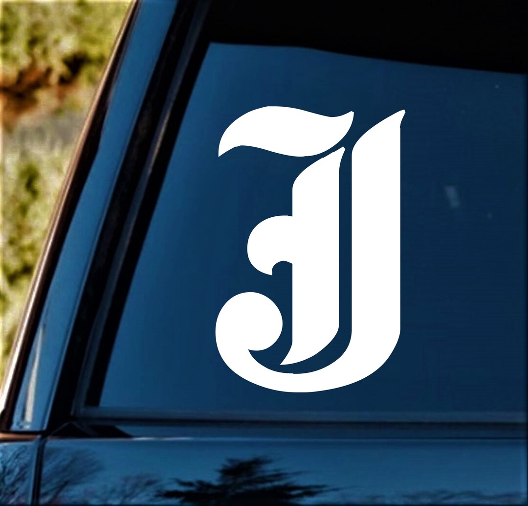 Old English Letter Decal | Personalized Monogram Initial Decal ...