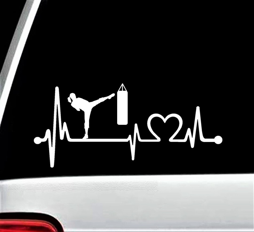 Female Kickboxing Cardio Boxing Heartbeat Lifeline Decal Sticker for ...