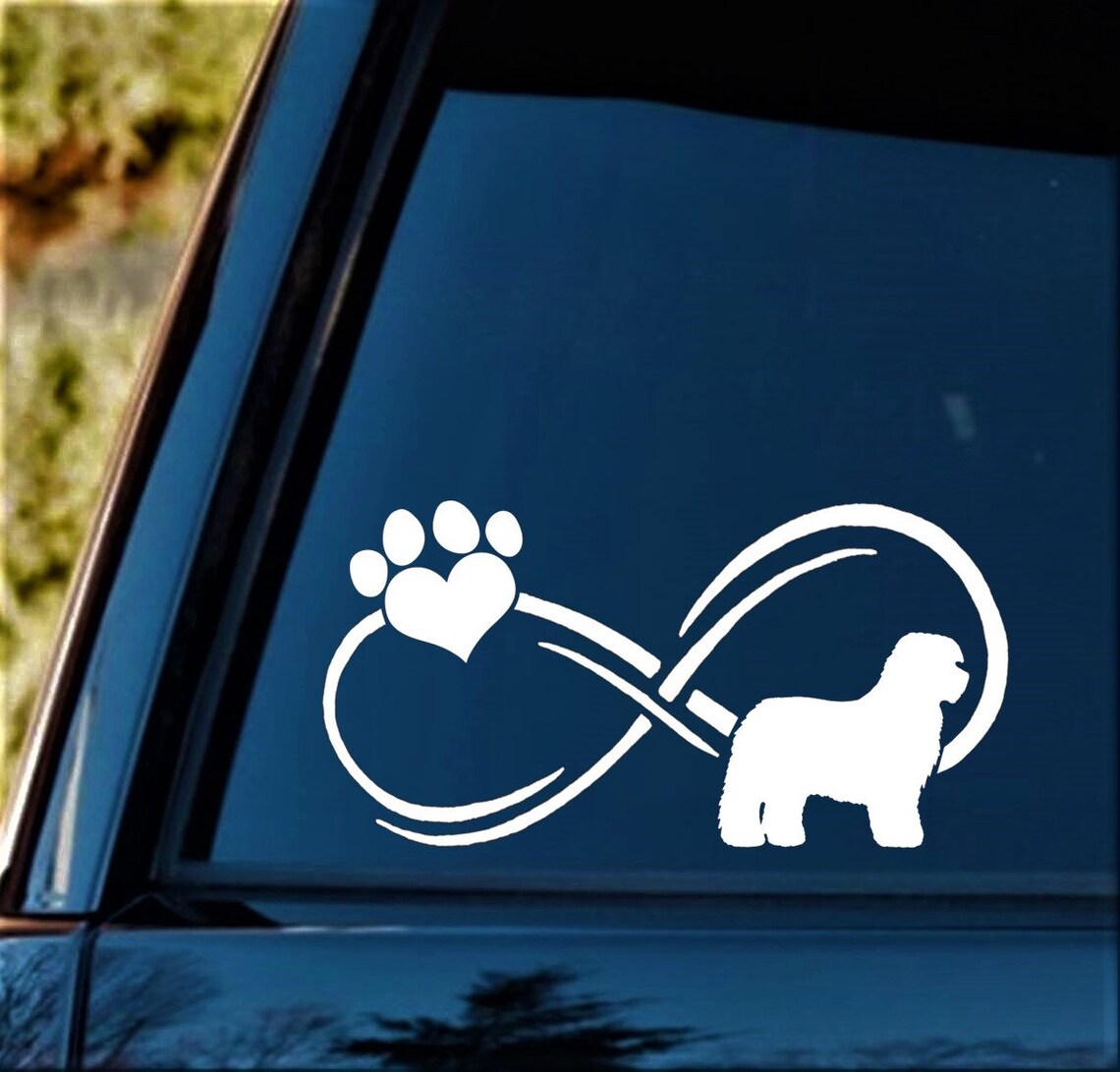 Old English Sheepdog Infinity Decal Sticker for Car Window | Dog Mom ...