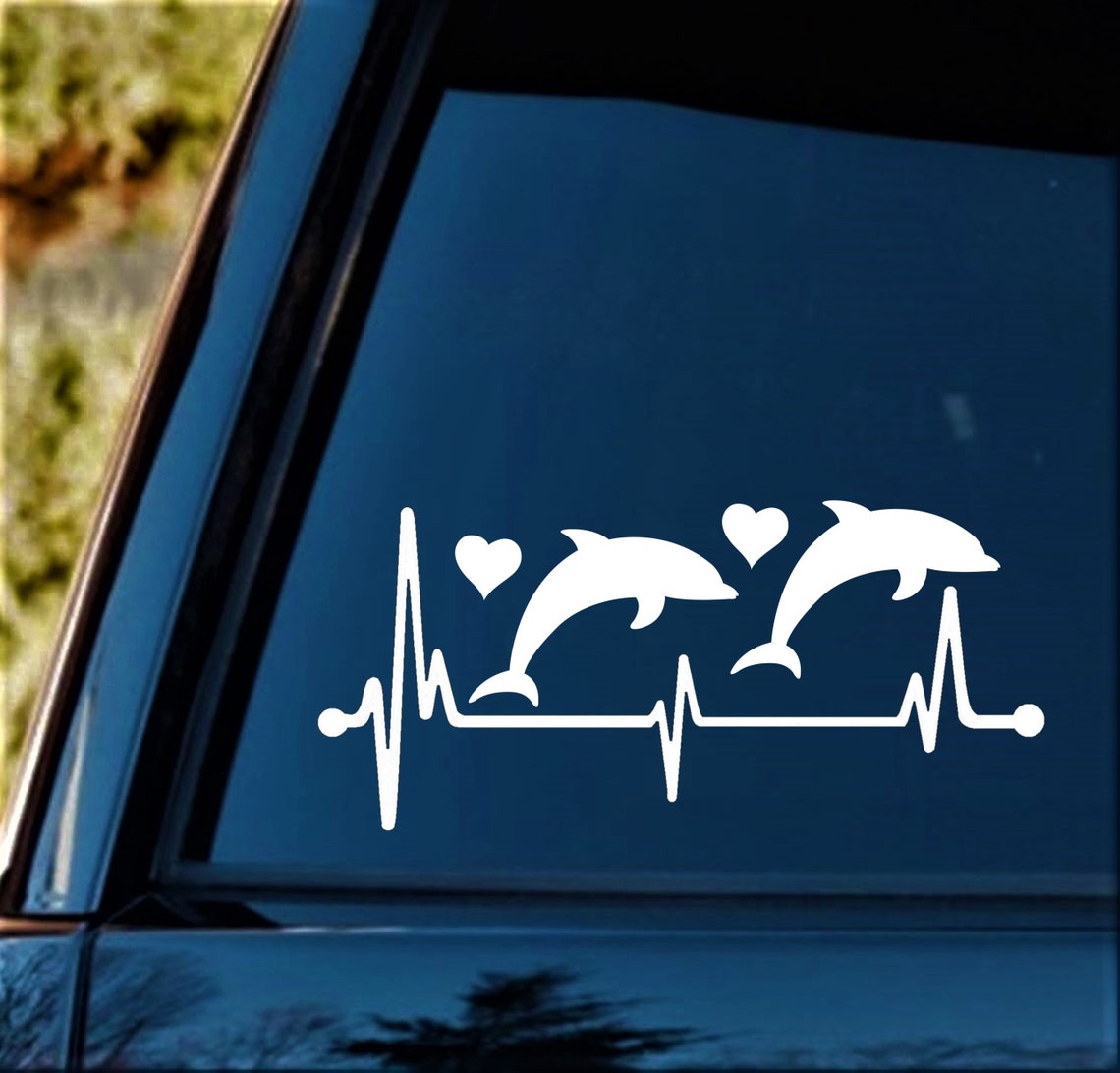 Dolphin Heartbeat Lifeline Decal Sticker for Car Window - Etsy