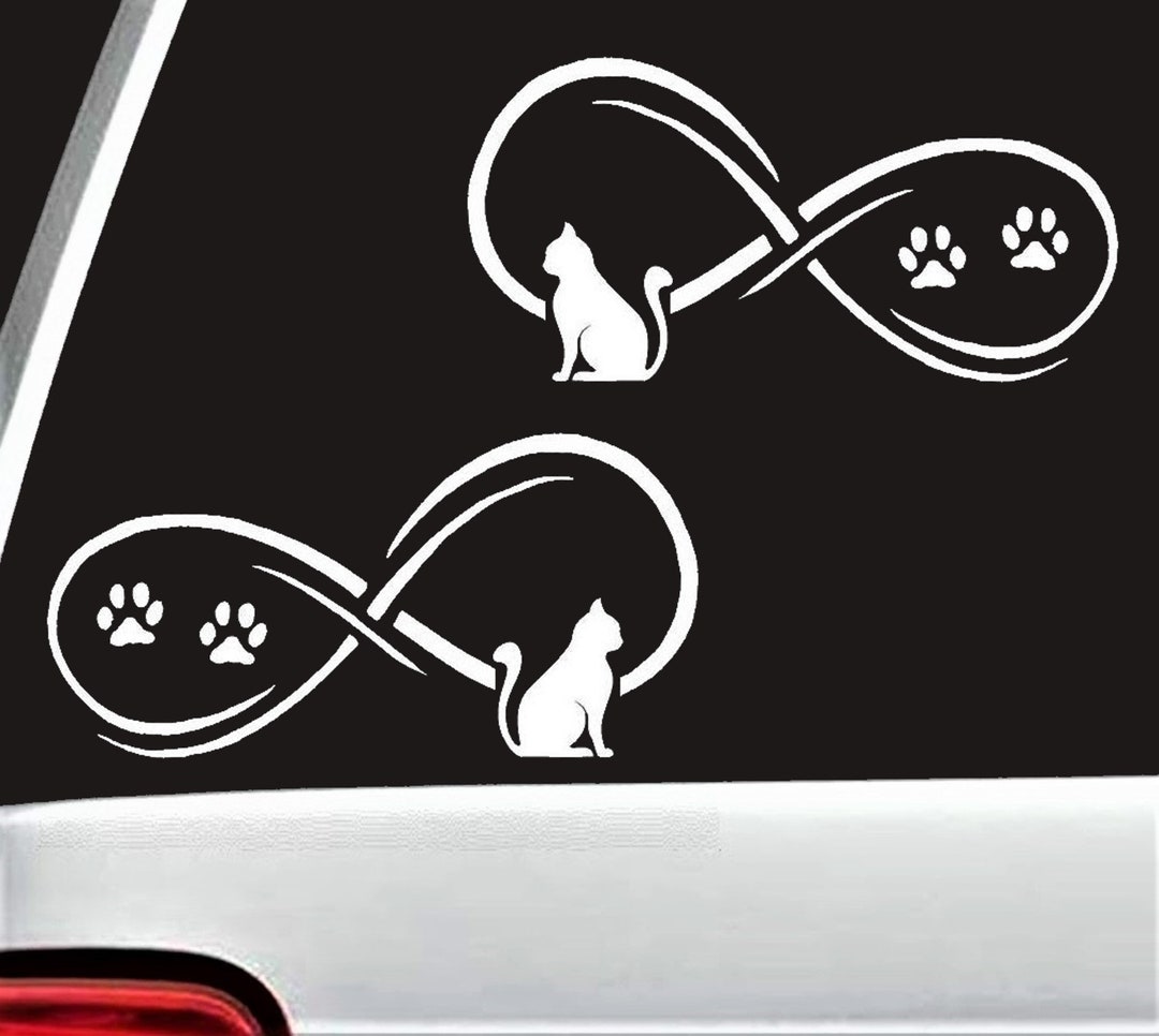 Cat Infinity Decal Sticker Set | Cat Lady Decals for Car | Infinity Cat ...