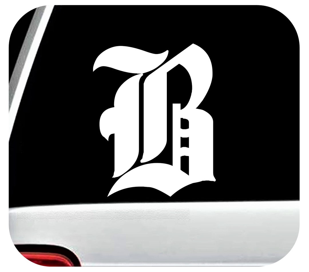 Old English Letter B | Personalized Initial Decal | Diploma Style ...