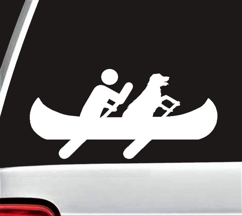 Guy Dog Rowing Canoe Kayak Decal Sticker for Car Window - Etsy