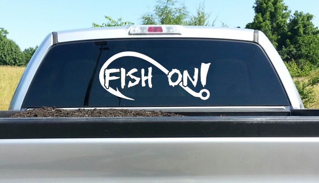 Fish on Fishing Decal Sticker for Car Truck SUV Van Window Wall Mirror ...