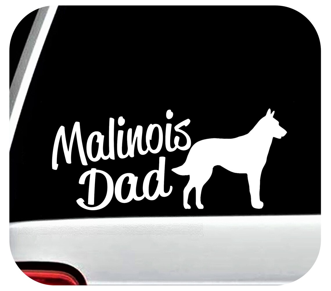 Malinois Mama Dad Heartbeat Lifeline Infinity Decal Sticker Set for Car ...