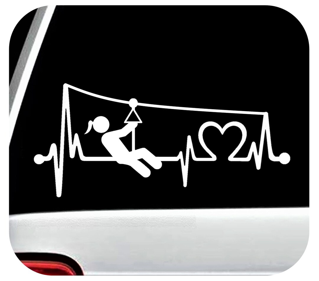 Zipline Heartbeat Lifeline Decal Sticker - Etsy