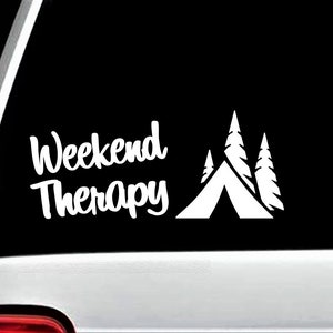 Weekend Therapy Camping Tent Camper Decal Sticker for Car Window 8.0 ...