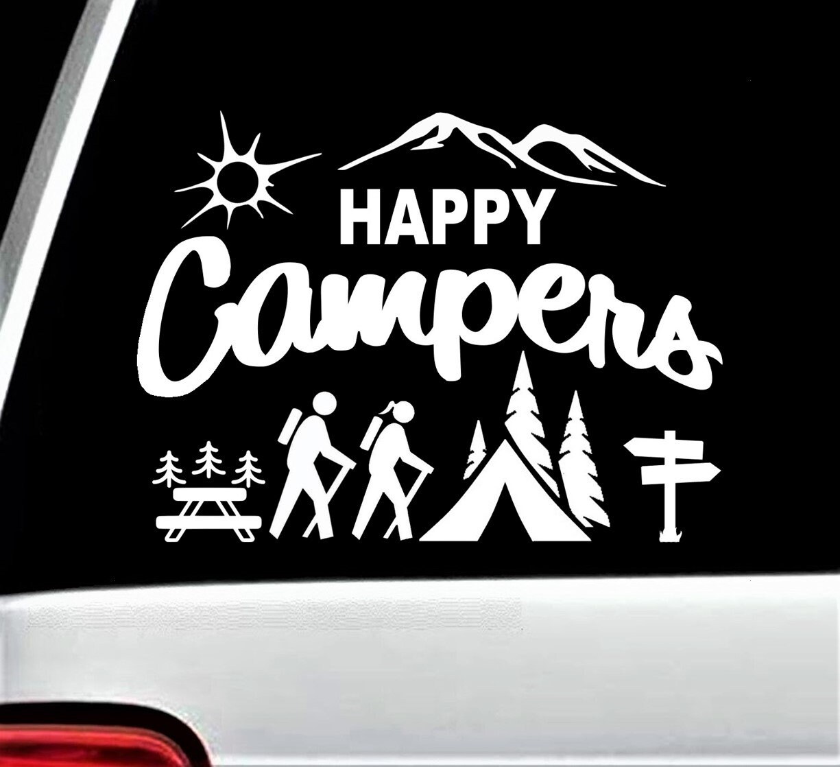 Happy Campers Camper Camping Bucket Tent Decal Sticker for Car | Etsy