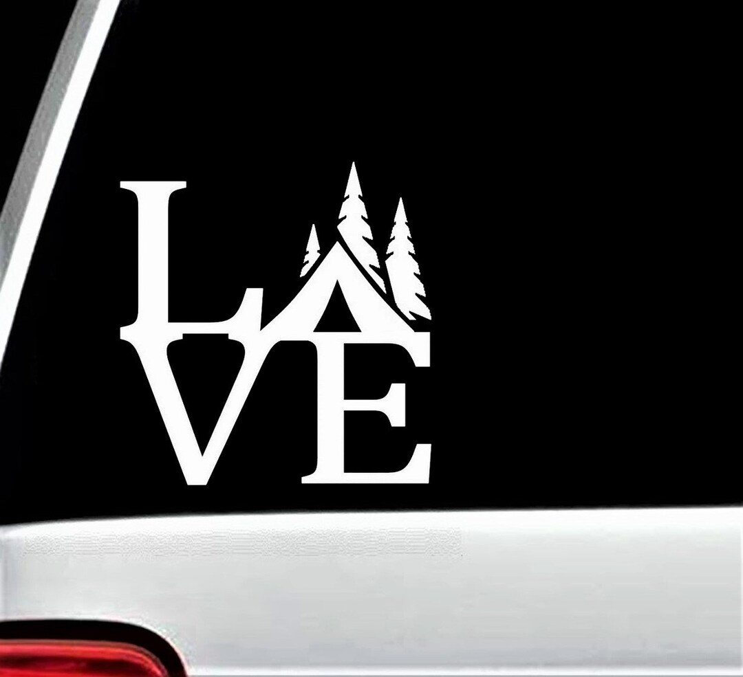 Camper Decal | Love Camping | Camping Tent Decal | Heart Camp Decal ...