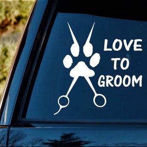 Love to Groom Dog Grooming Scissors Decal Sticker B1111 - Etsy