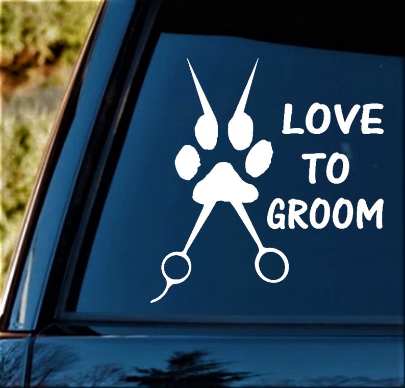 Love to Groom Dog Grooming Scissors Decal Sticker B1111 - Etsy