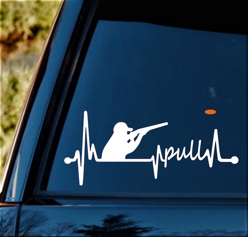 Skeet Sport Trap Shooting Heartbeat Lifeline Decal Sticker for Auto ...