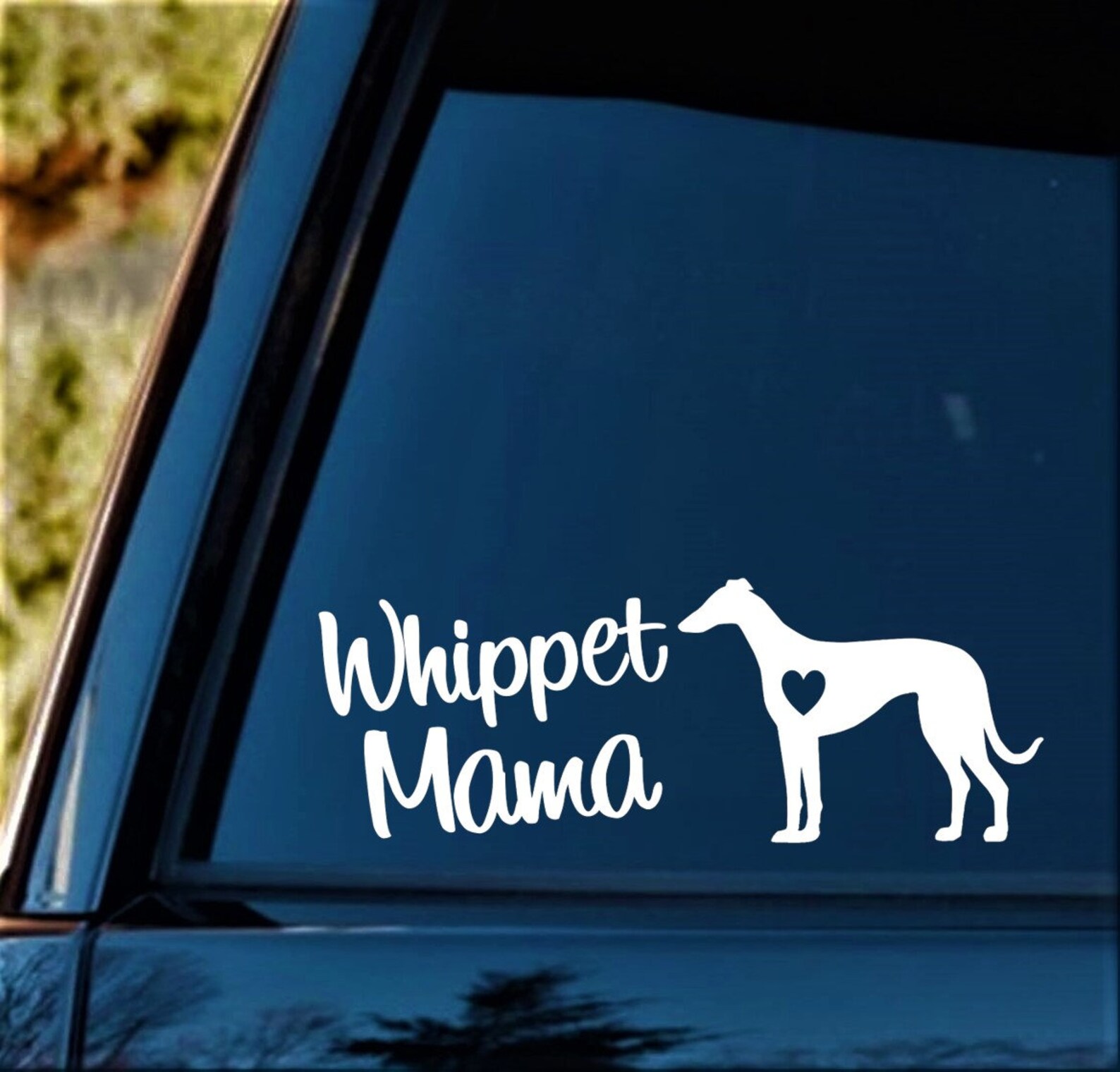 Whippet Mama Dog Decal Sticker for Car Window BG 245 Greyhound | Etsy