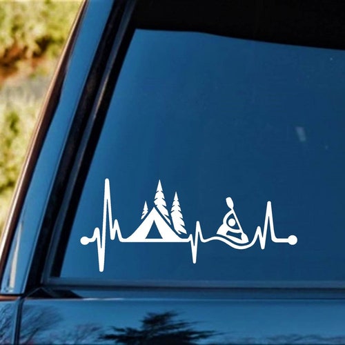 Camping Tent Kayak Heartbeat Lifeline Decal Sticker Canoe - Etsy