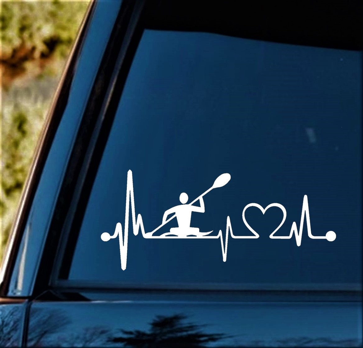 Kayak Decal Sticker for Car Window Kayak Heartbeat Lifeline | Etsy