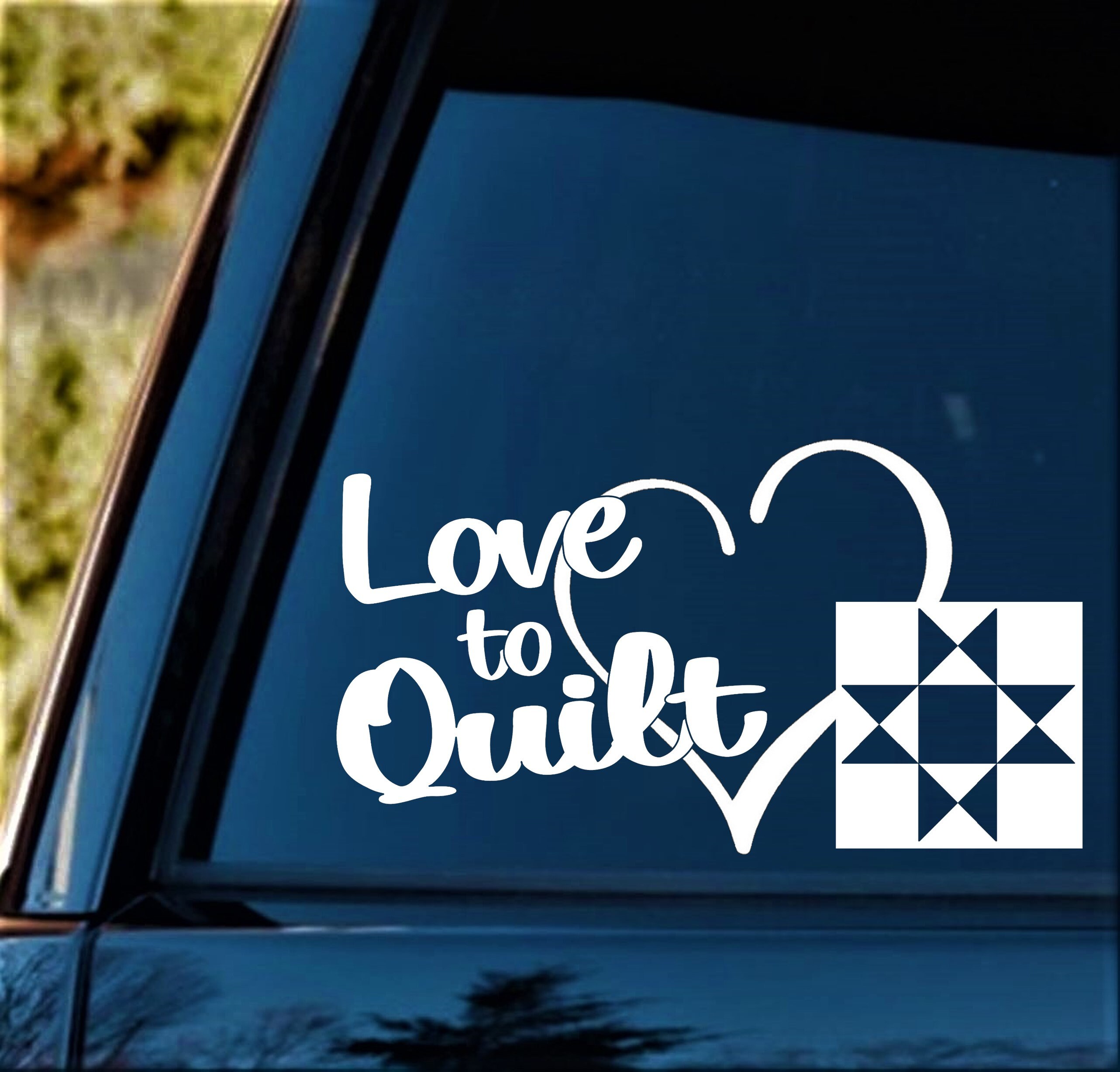 Love to Quilt Quilting Block Decal Sticker for Car Window | BG 797 - Etsy
