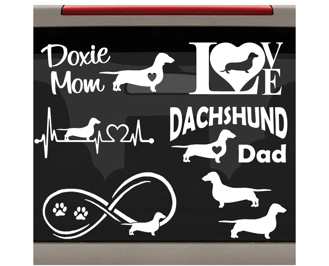 Dachshund Doxie Mom Decal Sticker Set for Car Window | BG 888 - Etsy