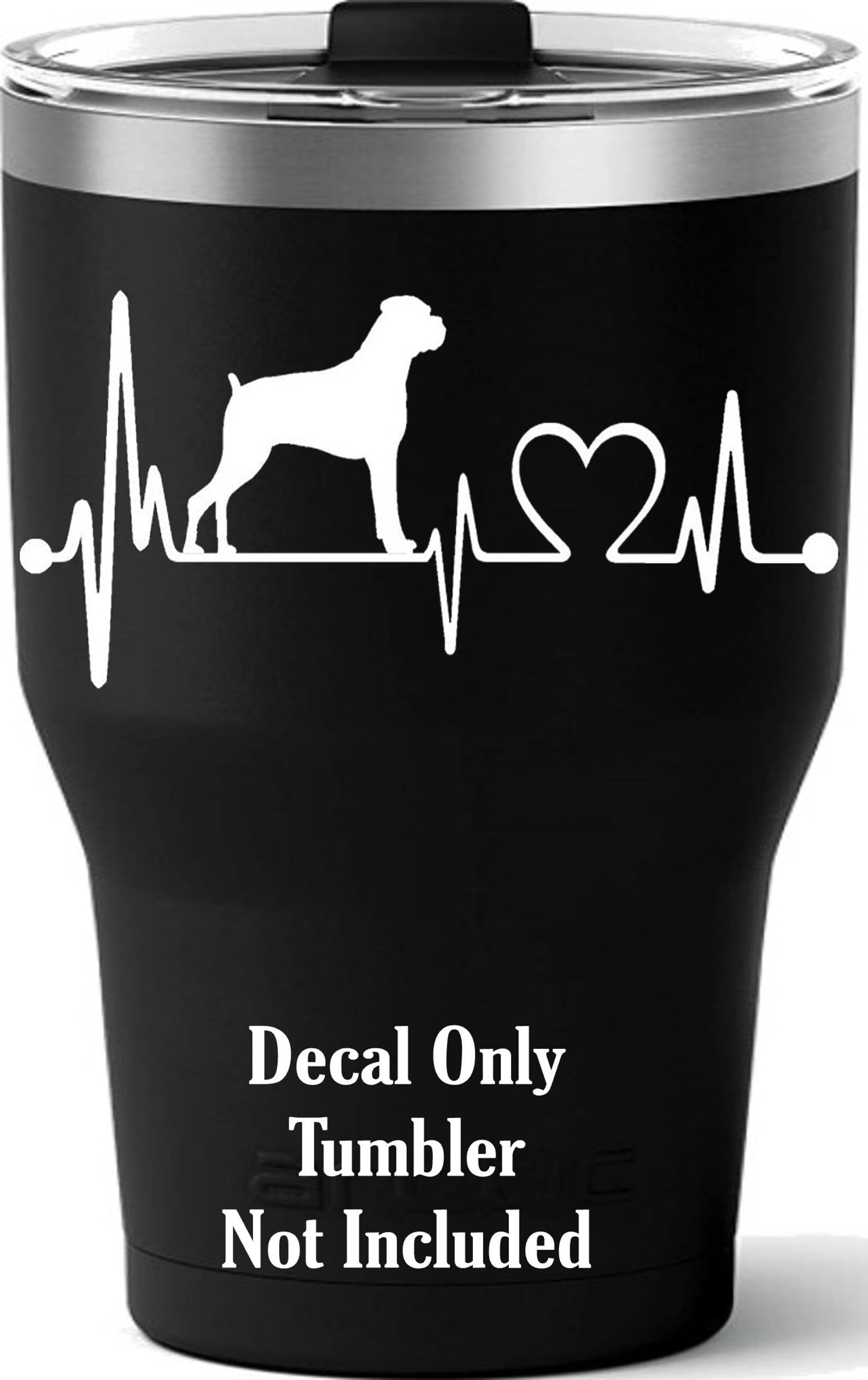 Boxer Decal for Car Window Boxer Natural Ears Dog Heartbeat - Etsy