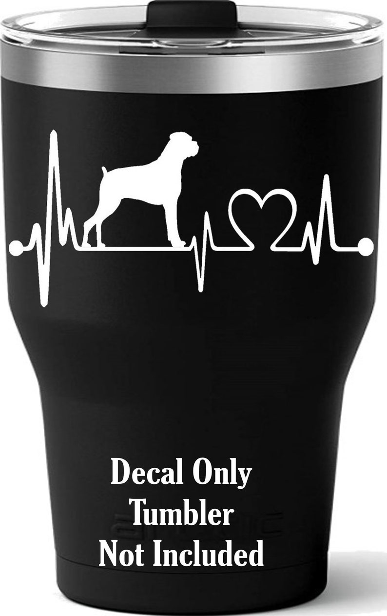 Boxer Decal for Car Window Boxer Natural Ears Dog Heartbeat - Etsy