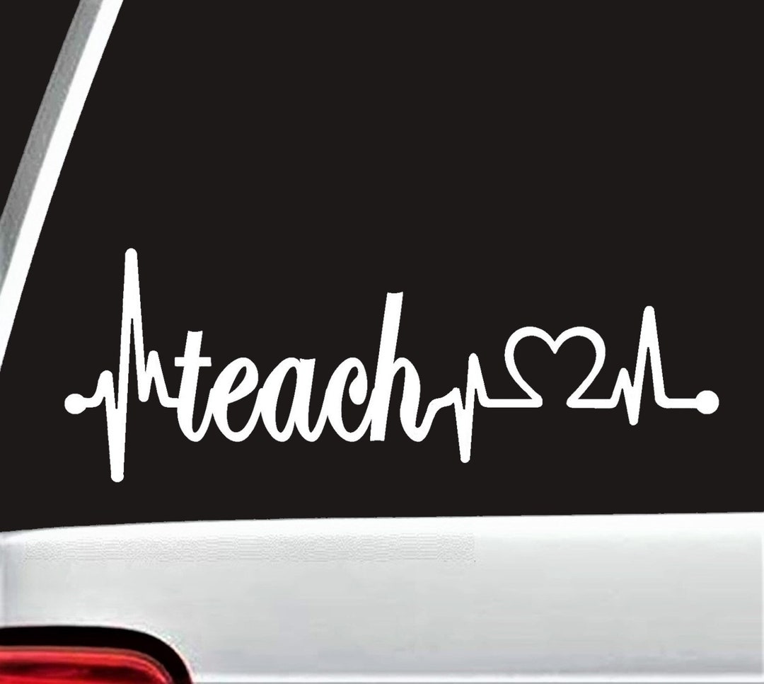 Teach Heartbeat Lifeline Monitor Decal Sticker | Teacher Teaching Gift ...