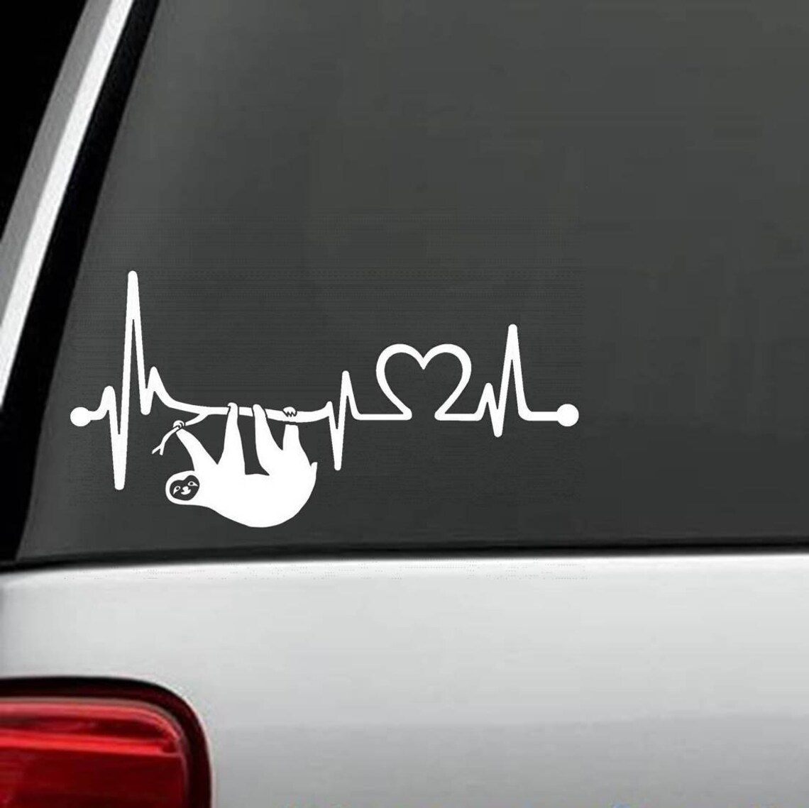 Sloth Decal for Car Window Heartbeat Lifeline Decal Sticker - Etsy