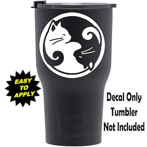 Ships Fast - Cat Decal for Car | Cat Yin Yang Decal for Car | Gift for ...