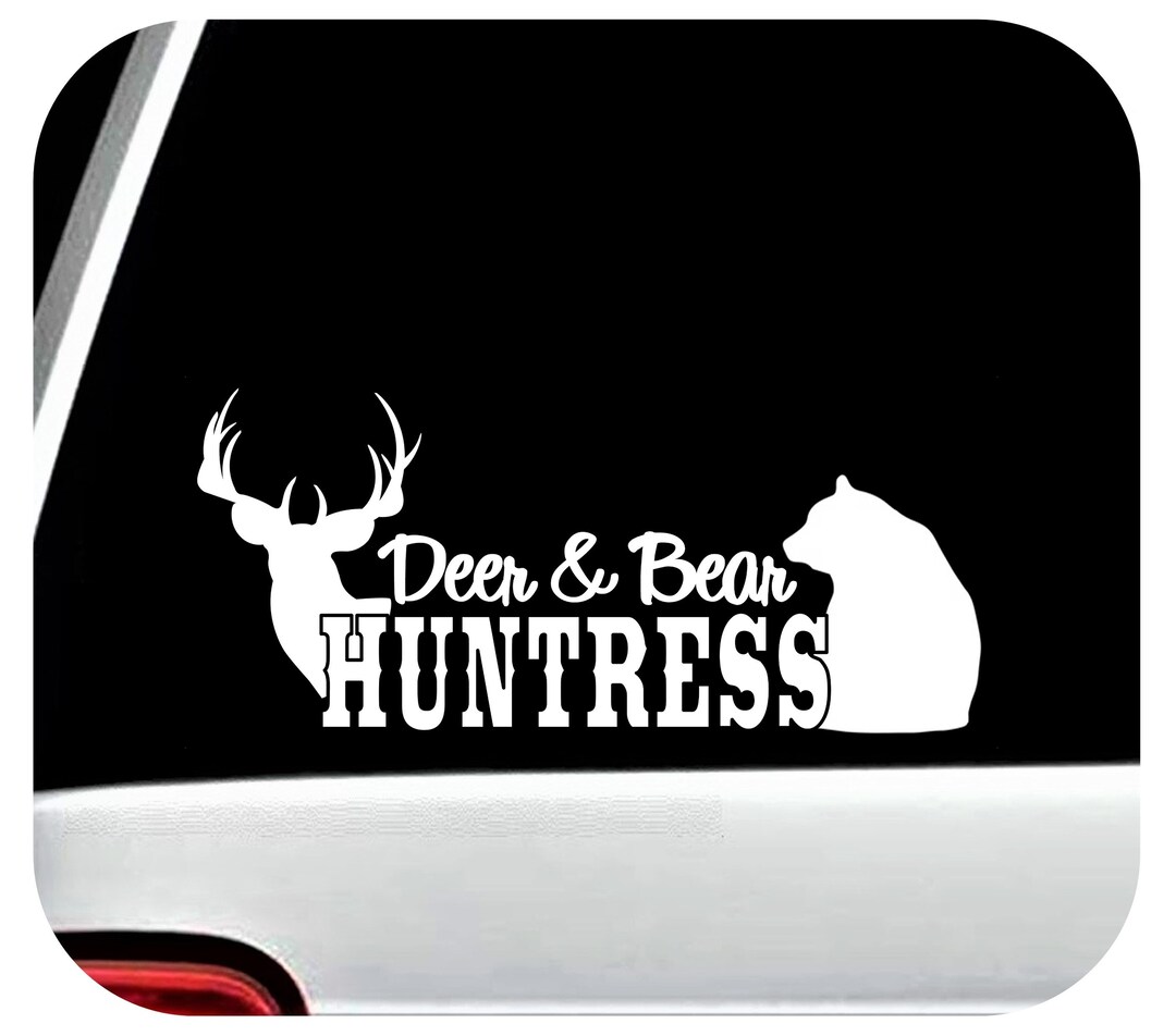 Deer and Bear Huntress Hunting Decal Sticker Women's Bowhunter Archery ...