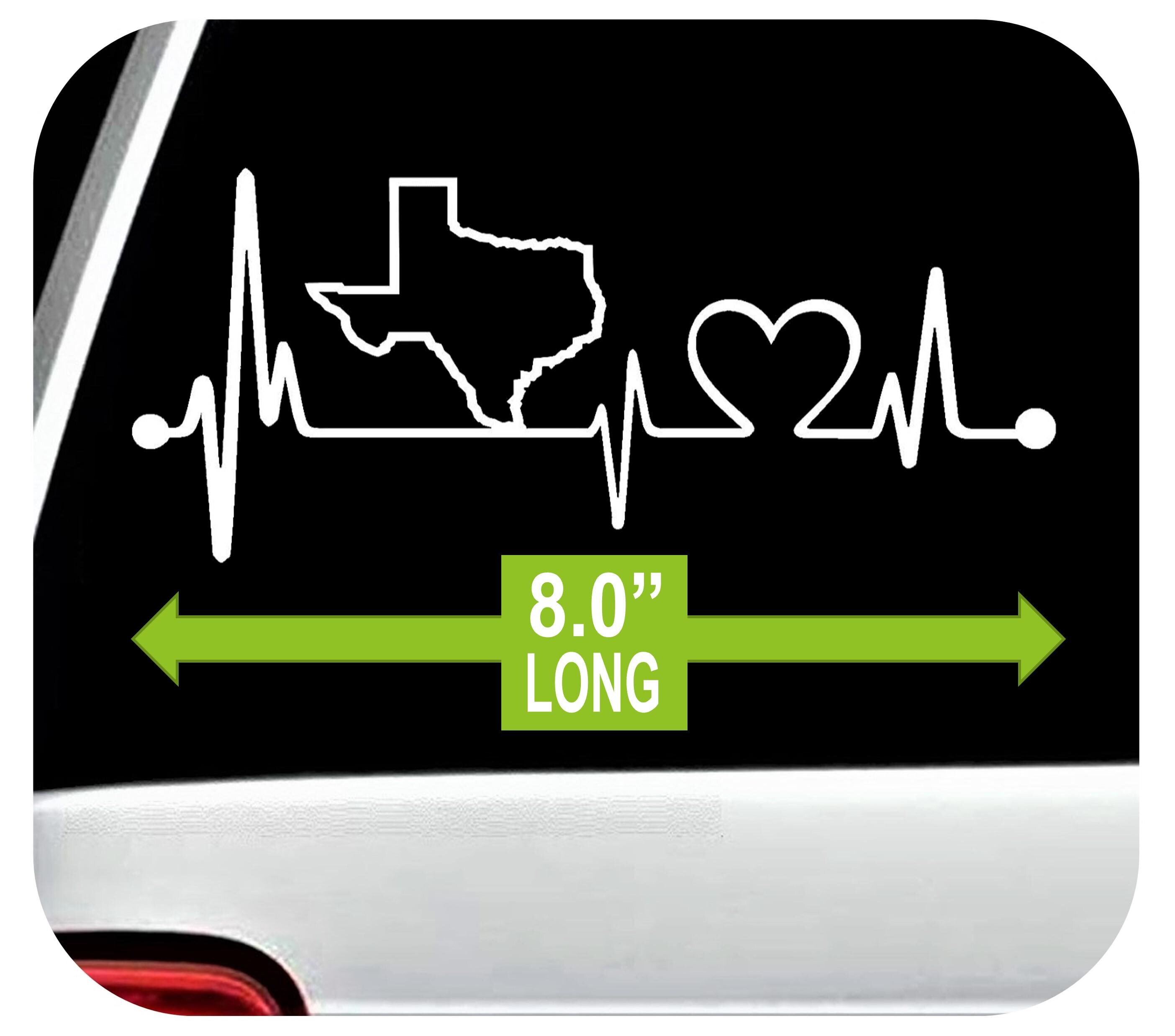 Texas Heartbeat Lifeline Decal Sticker for Car Window | Love Texas ...