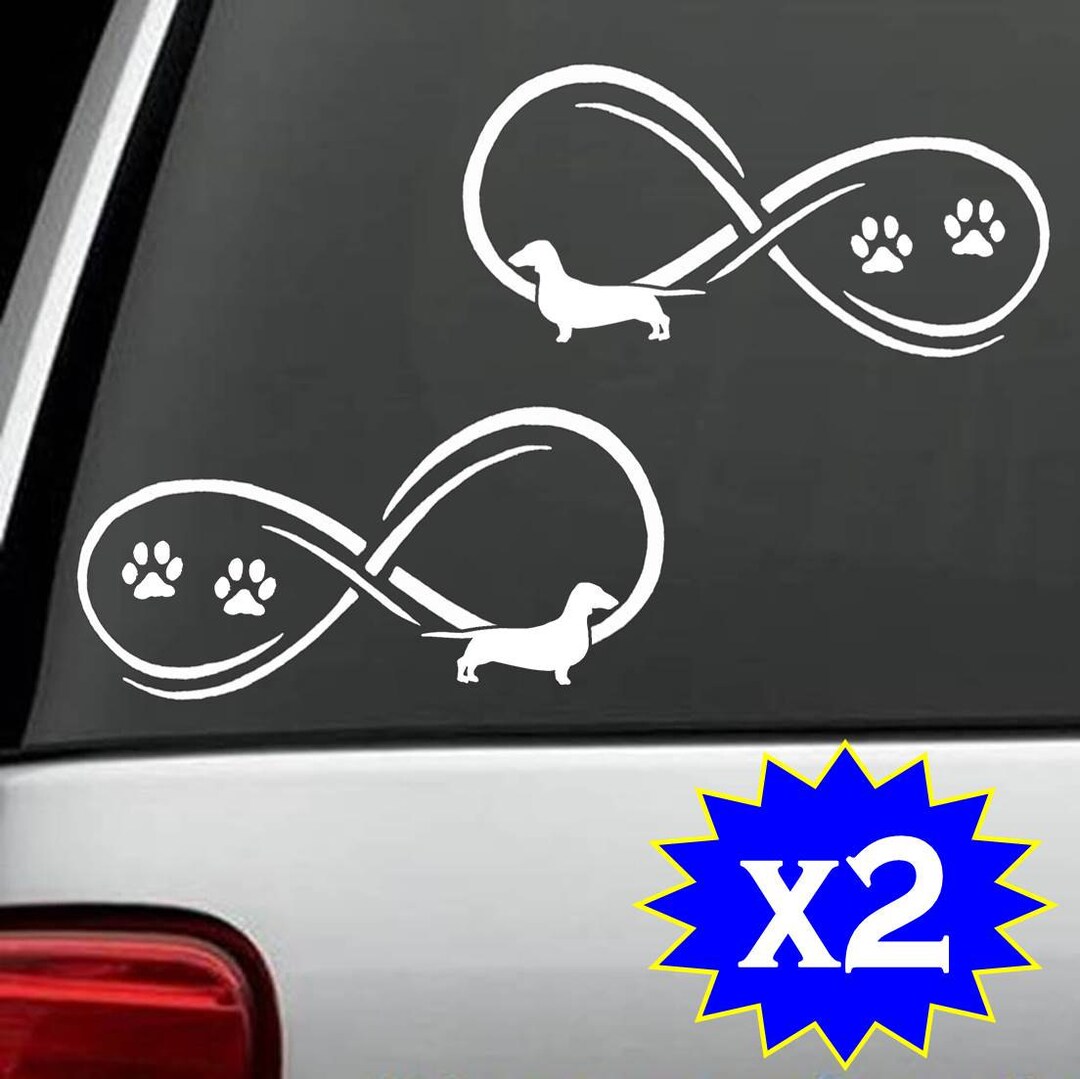 J1058 2-pack Dachshund Infinity © Dog Decal Sticker - Etsy