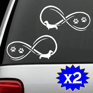 J1058 2-pack Dachshund Infinity © Dog Decal Sticker - Etsy