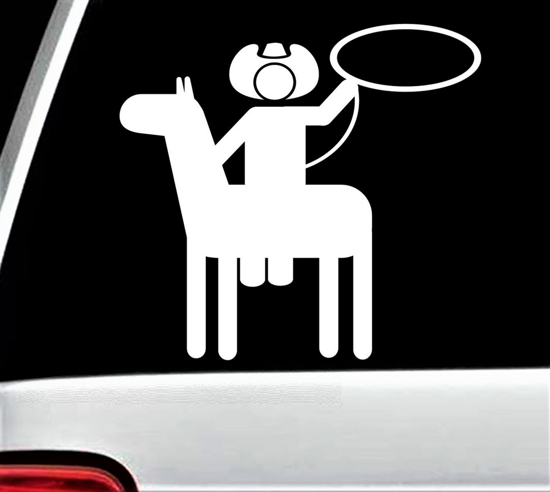 Western Cowboy on Horse Roping Rodeo Decal for Car Window BG 778 - Etsy