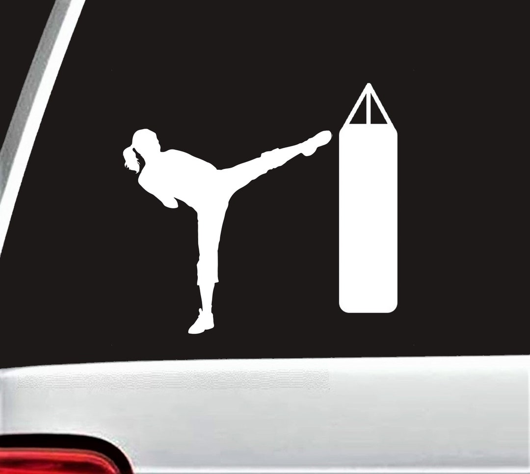 Female Kickboxing Cardio Boxing Decal Sticker for Car Window | BG 788 ...