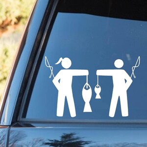 Girl and Guy Funny Fishing Decal Sticker for Car Window L1044 - Etsy