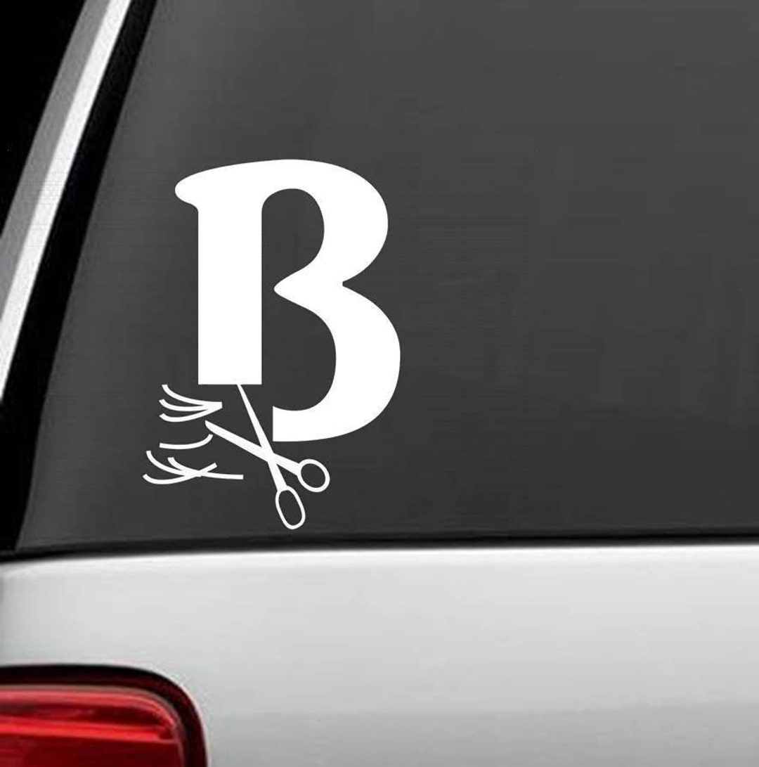 Letter B Scissors Hair Stylist Hairdresser Hairstylist Decal Sticker ...