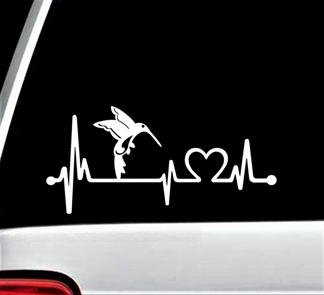 Hummingbird Decal Sticker for Car Window | Hummingbird Heartbeat Decal ...