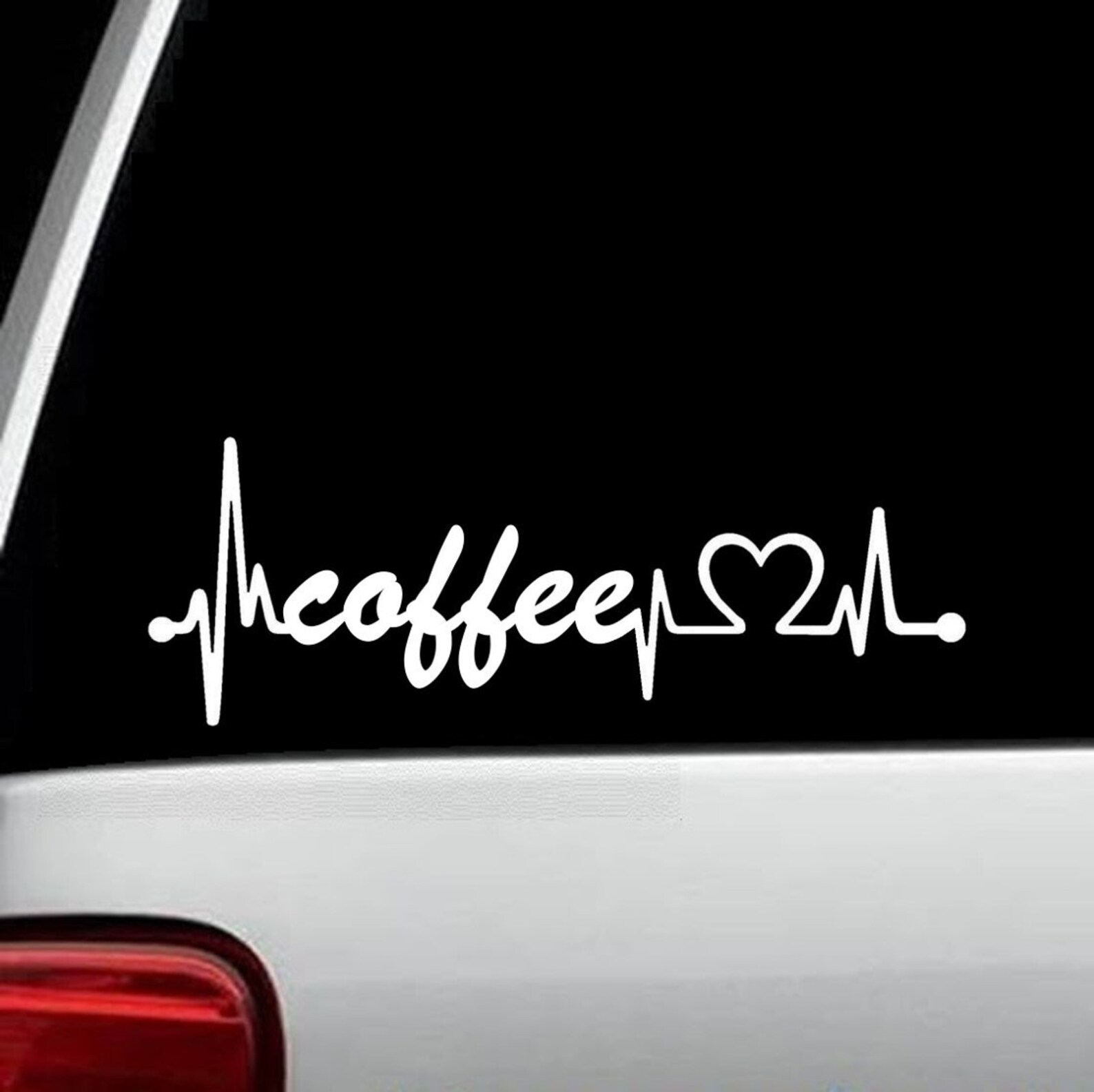 Coffee Heartbeat Lifeline Decal Sticker for Car Window BG 126 - Etsy