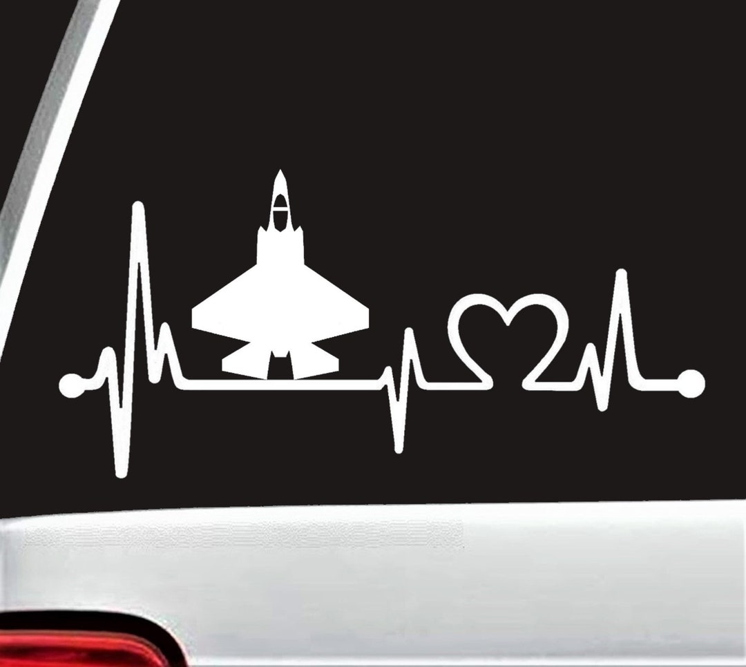 F-35 Fighter Jet Heartbeat Decal Sticker for Car Window | Nurse and ...