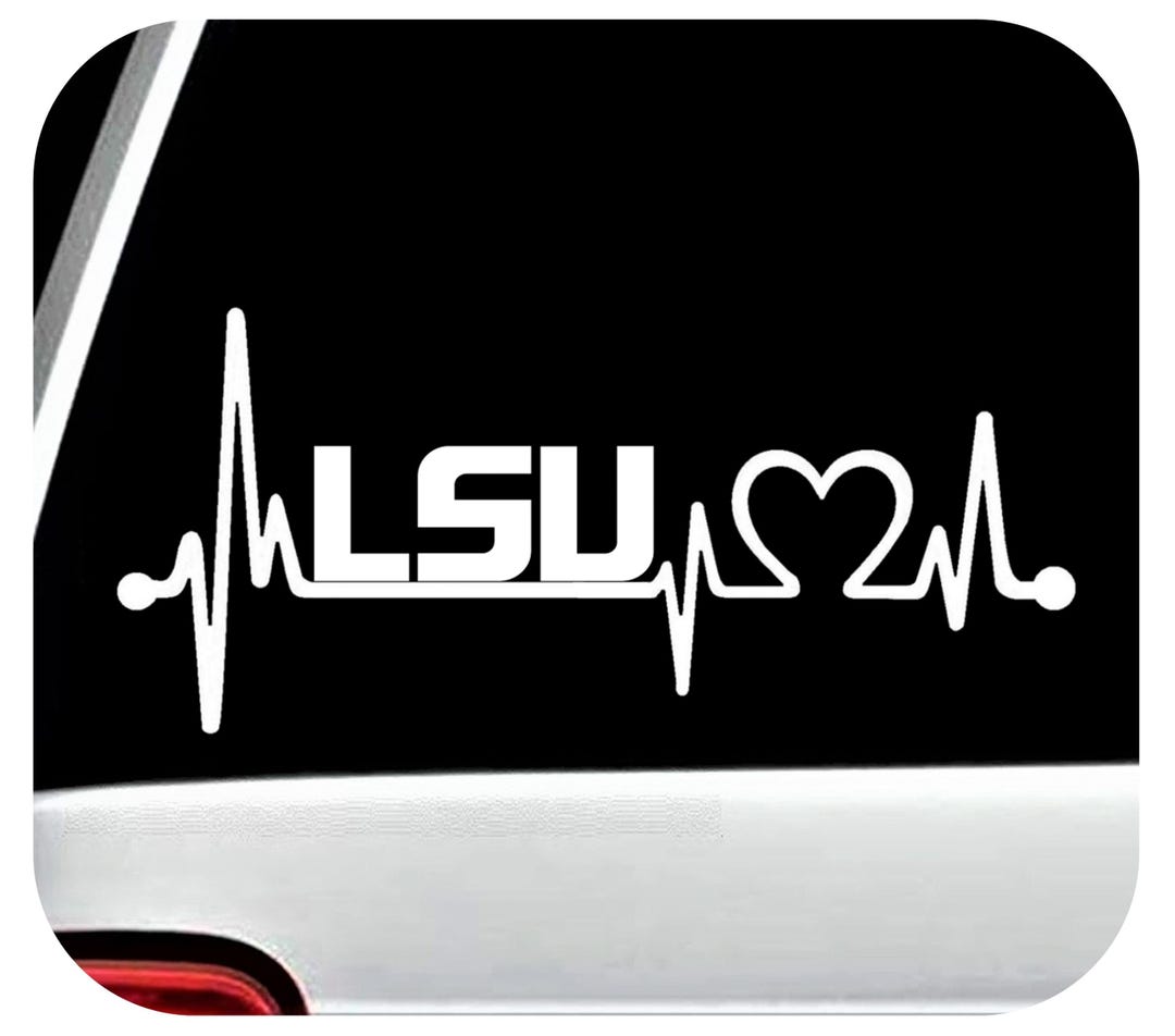 LSU Decal Sticker for Car | College Football Heartbeat Lifeline Graphic ...