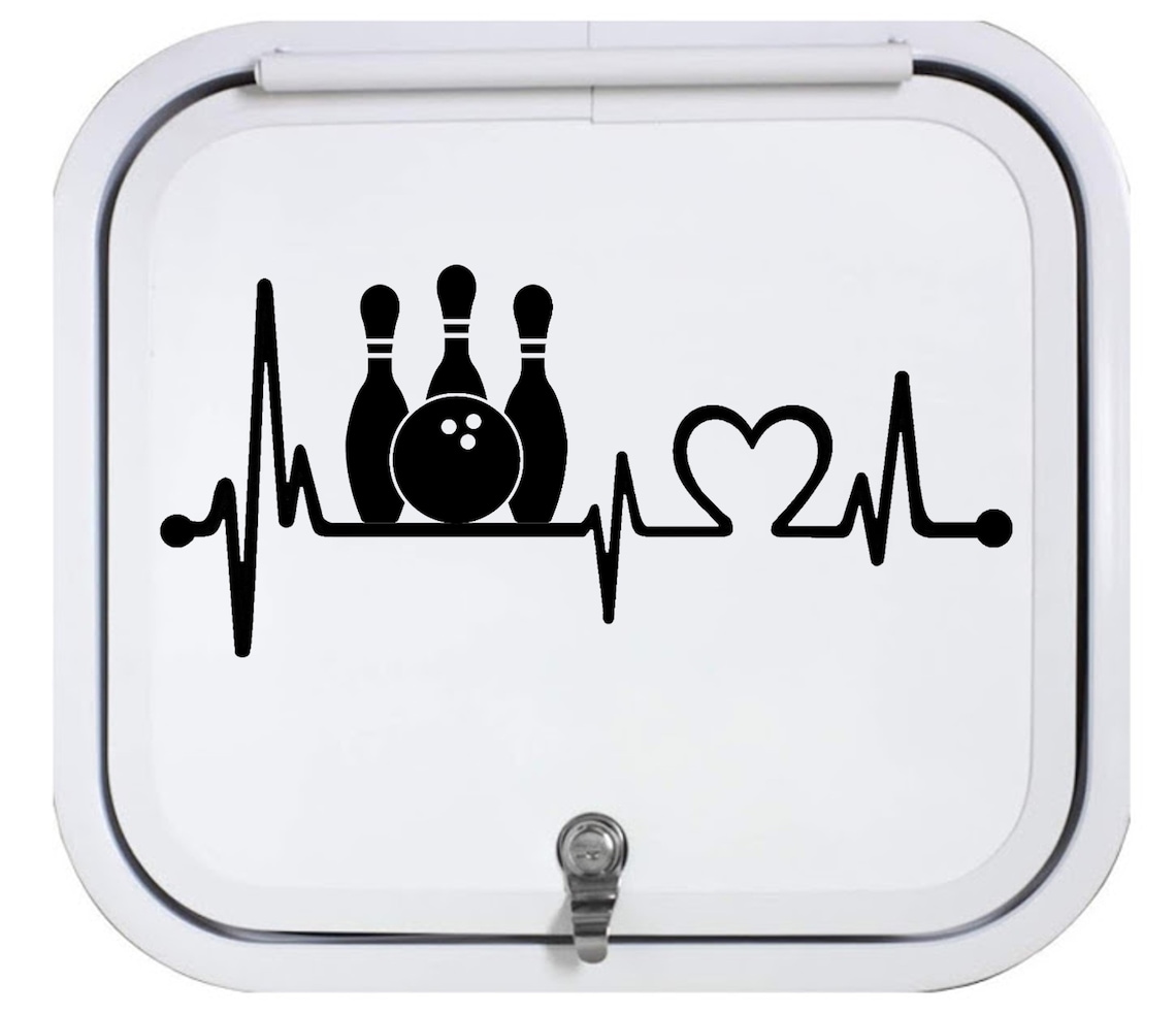 Bowling Decal for Car Window Bowling Heartbeat Lifeline - Etsy