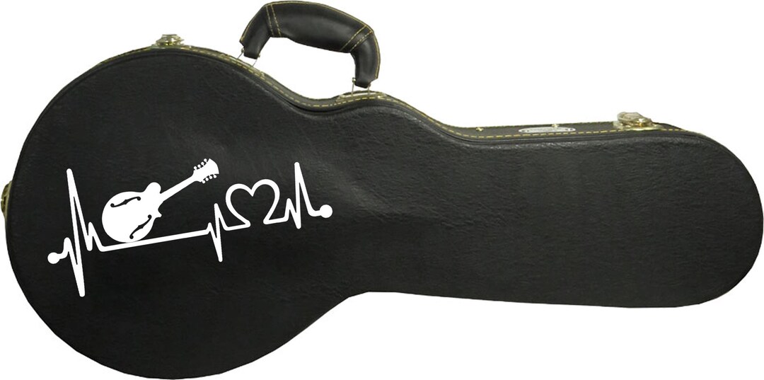 Mandolin Decal Heartbeat Lifeline Sticker | Bluegrass Music Mandolin ...