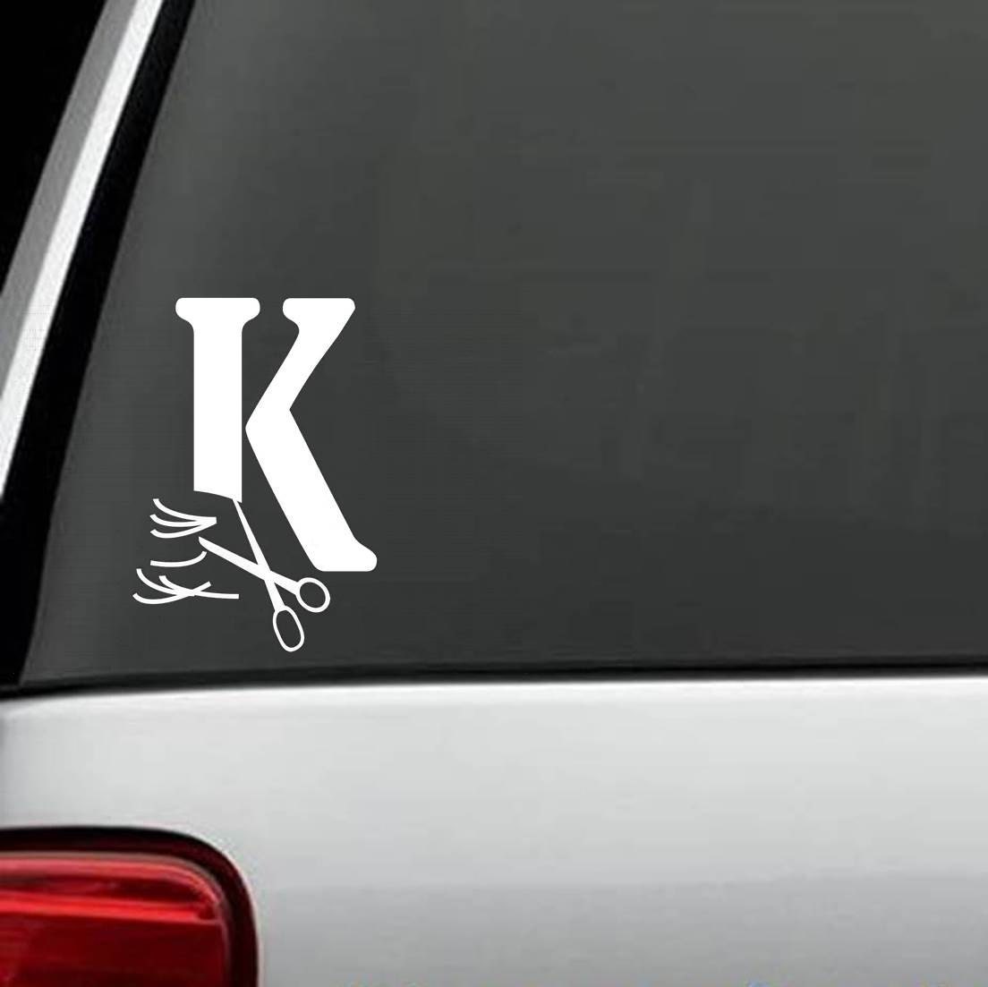Letter K Scissors Hair Stylist Hairdresser Hairstylist Decal | Etsy