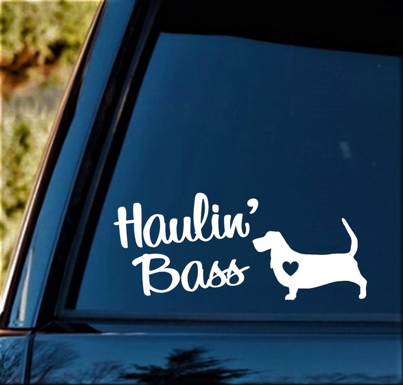 Basset Hound Haulin Bass Dog Decal Sticker for Car Window 8 - Etsy