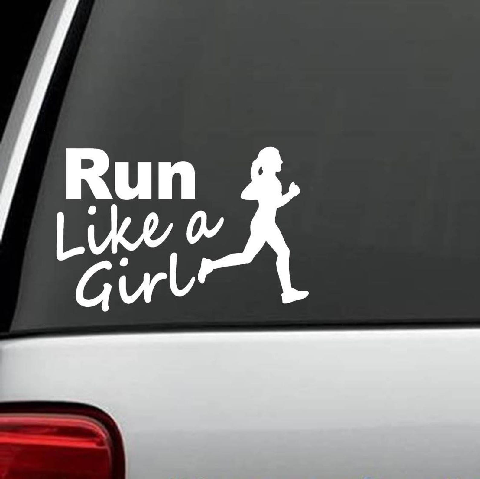 Run Like A Girl Decal Sticker Fitness Exercise Marathon 13.1 | Etsy