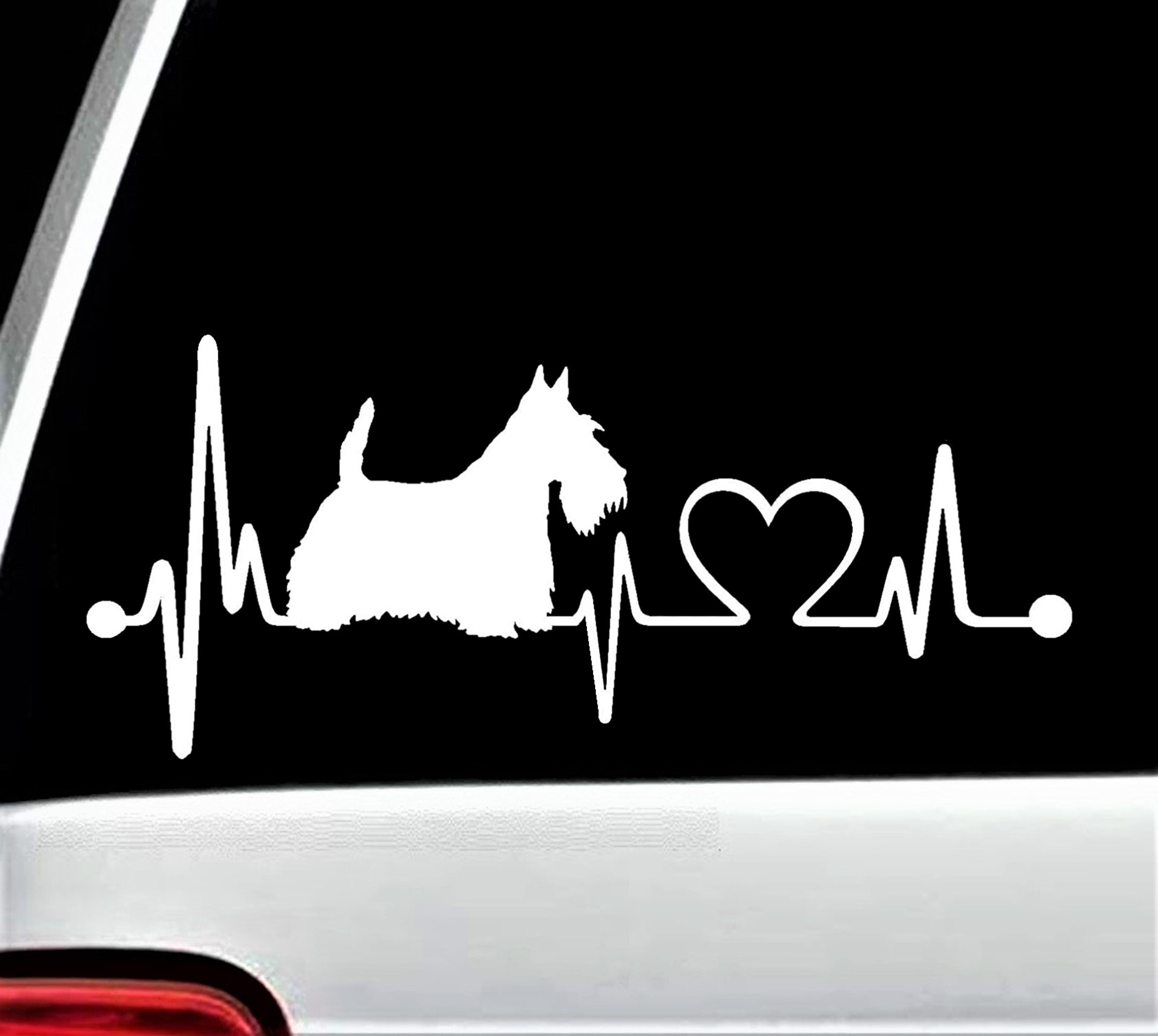 Scottie Scottish Terrier Heartbeat Lifeline Dog Decal Sticker | Scottie ...