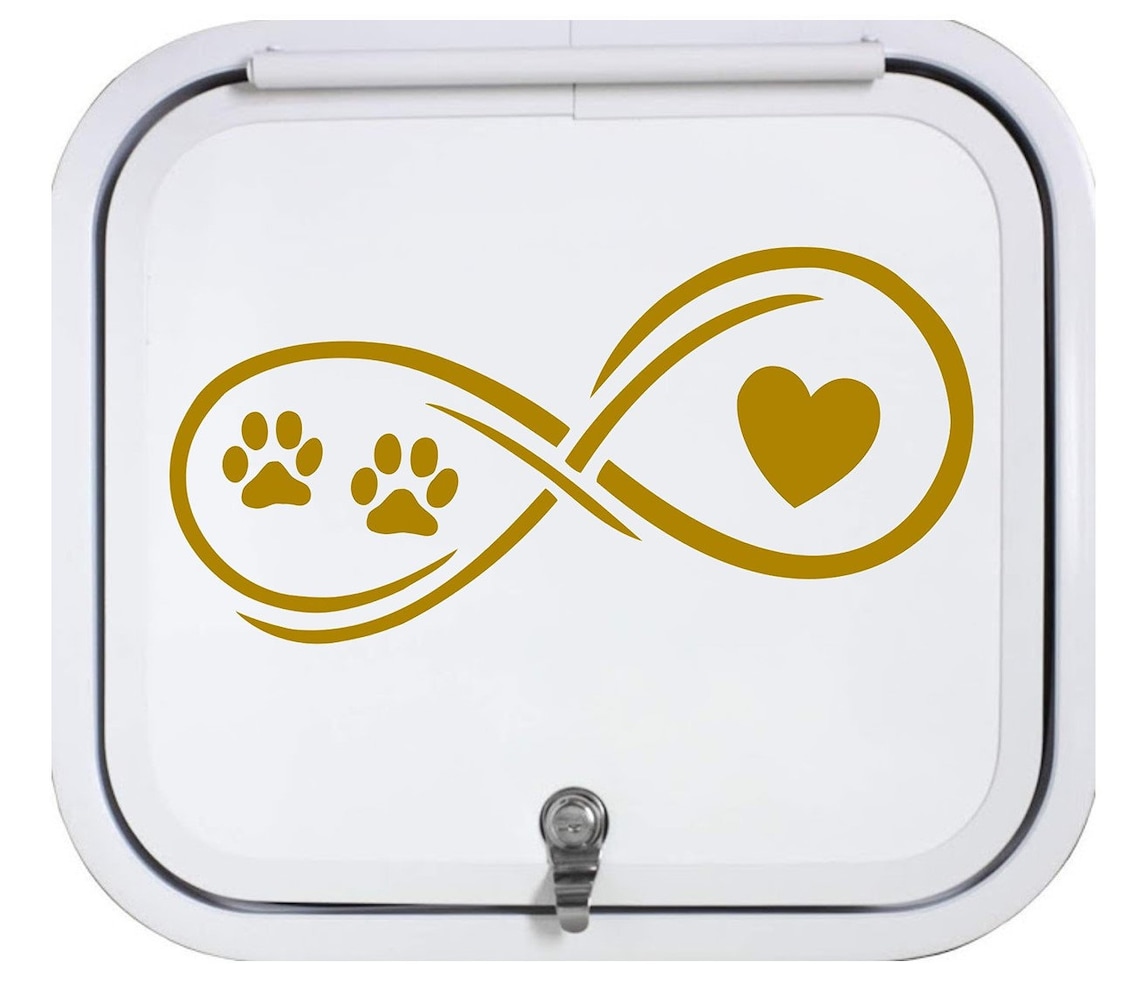 Gold Infinity Paws Heart Decal Sticker for Car Window Dog Cat - Etsy