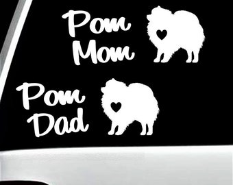Pomeranian Pom Mom Dog Decal Sticker A1190 | Etsy