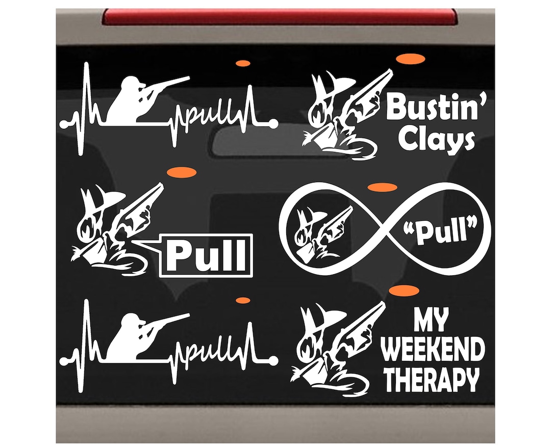 Skeet Sport Trap Shooting Decal Sticker Set for Auto Window Skeet ...