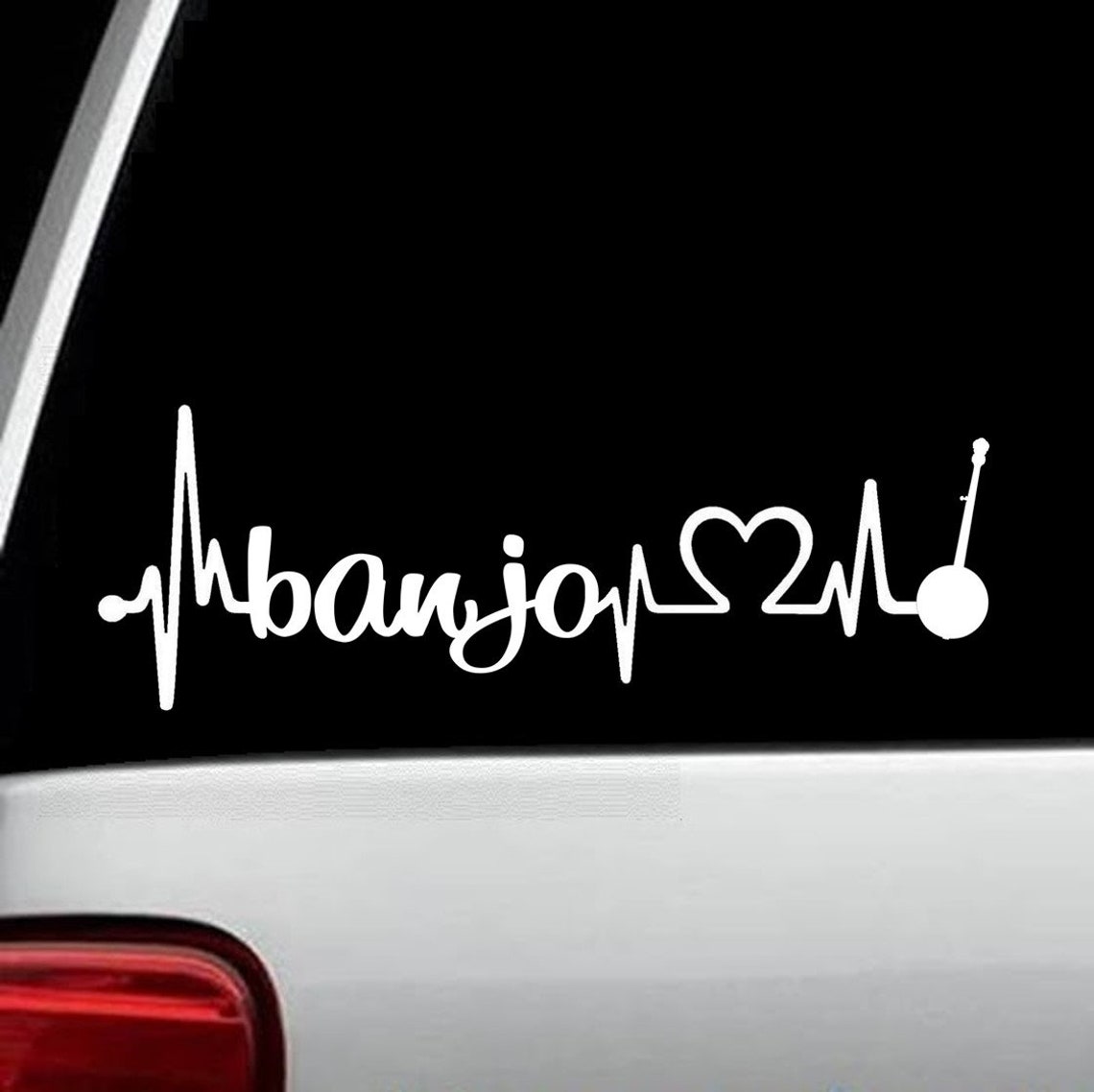 Banjo Heartbeat Lifeline Decal Sticker for Car Window BG 125 | Etsy